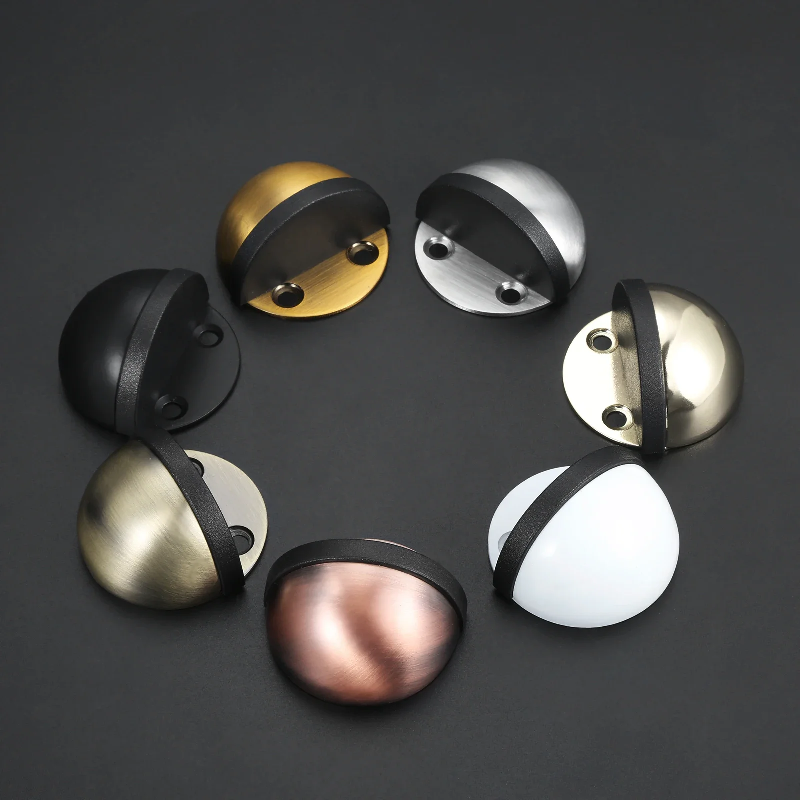 Door-Stopper-Hemisphere-w-screw-Stainless-Steel-Rubber-Bumper-Punch ...