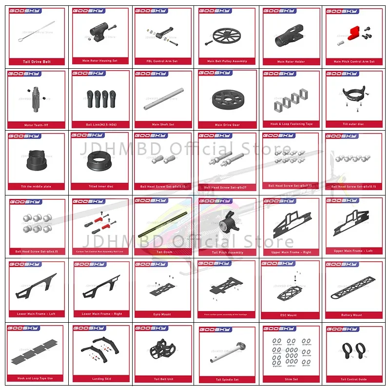 GOOSKY-RS7-Helicopter-Spare-Parts-Tail-Drive-Belt-Landing-Skid-Main ...
