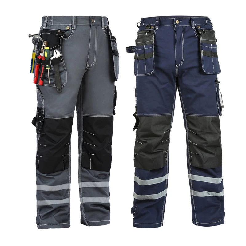 Men Working Pants Multi Functional Pockets Wear-resistance Workwear ...