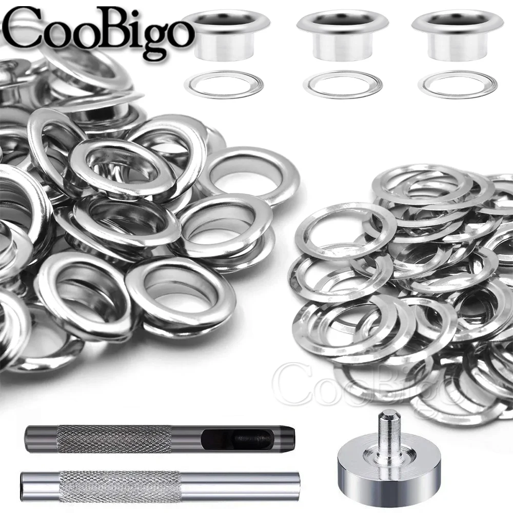 100sets-Silver-Metal-Eyelets-and-Eyelet-Punch-Die-Tool-Set-for ...