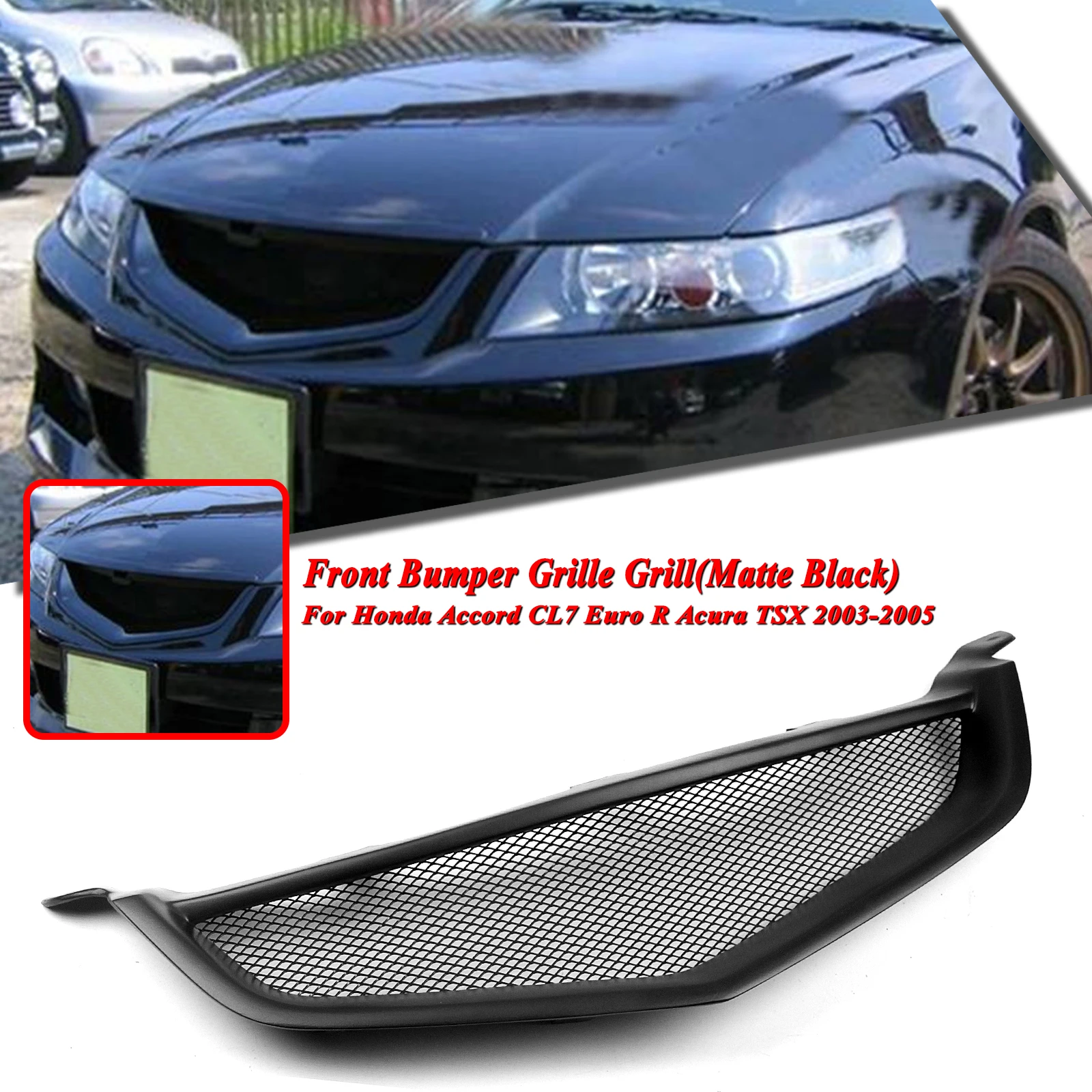 Front Grille For Honda Accord CL7 Euro R Acura TSX 2003 2004 2005 Car ...