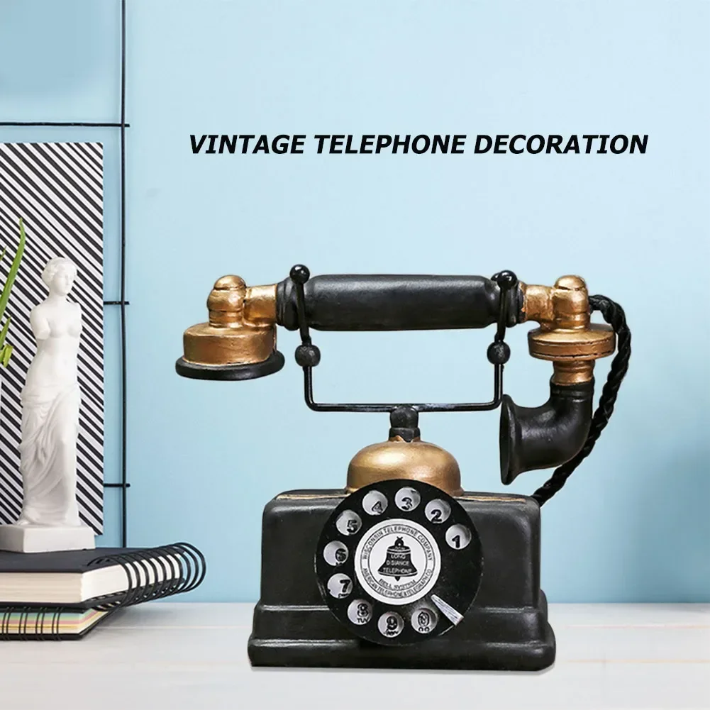 Retro-Resin-Artificial-Telephone-Model-Vintage-Home-Decor-Ornament ...