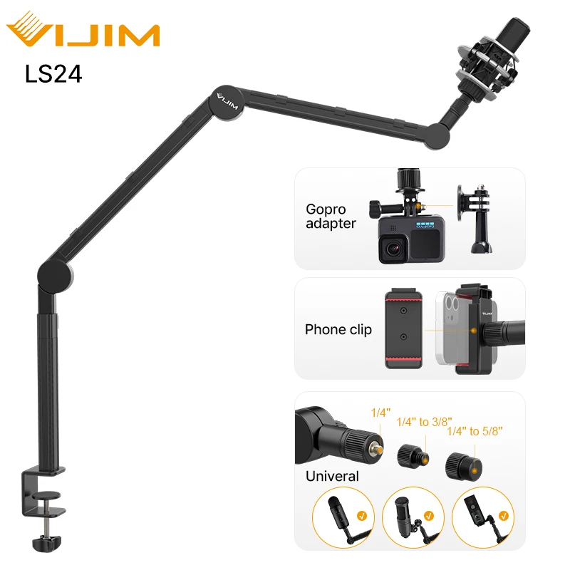 Vijim-LS24-LS25-Microphone-Boom-Arm-Stand-Heavy-Duty-Desktop-Adjustable ...
