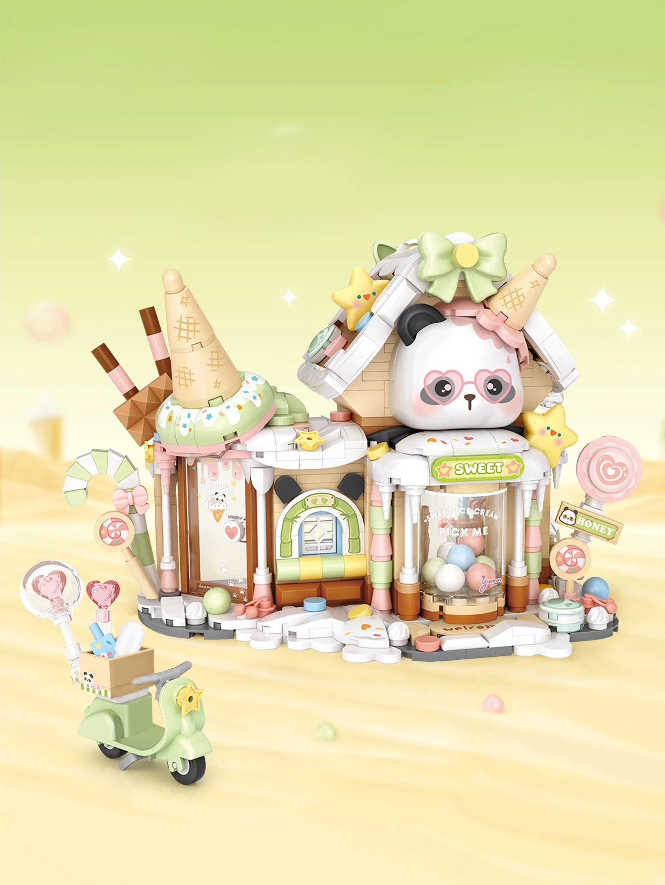 Loz-Lizhi-Building-Blocks-Ice-Cream-House-884PCS-Panda-Street-View ...