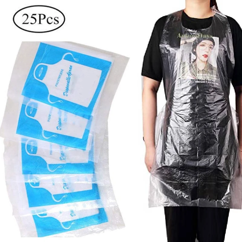 25Pcs-Disposable-Aprons-Clear-Plastic-Housework-Apron-Waterproof-Gowns ...