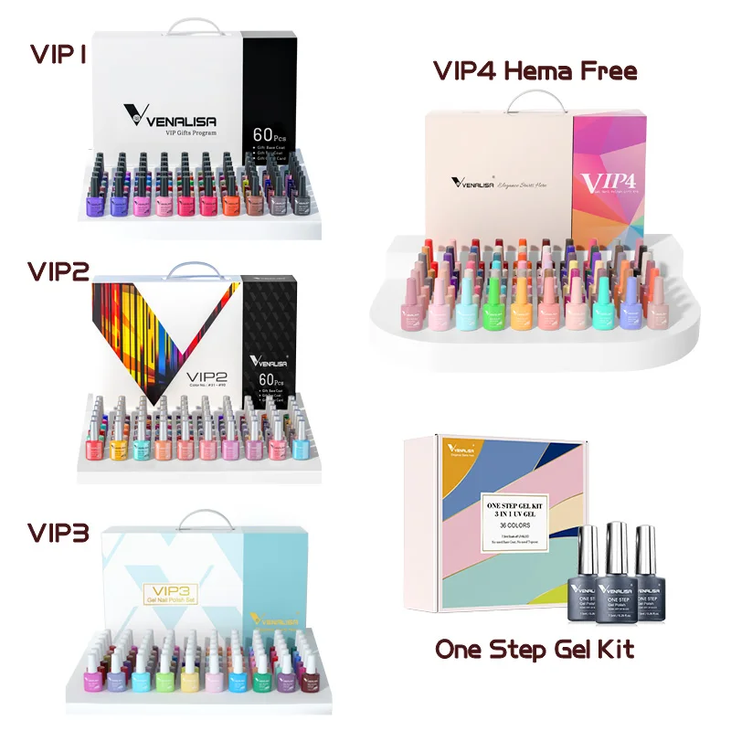 1set Venalisa Vip Kit Whole Set Nail Gel Polish With Color Display For ...