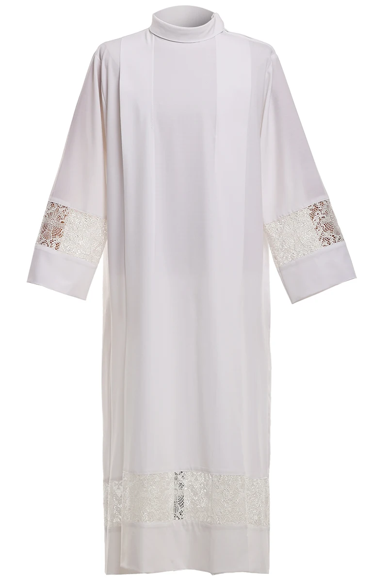Clergy-Robe-Priest-Costume-Cross-Lace-Surplice-Cassock-White-Long-ALB ...