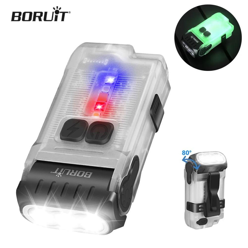 BORUiT-V15-EDC-LED-Keychain-Flashlight-Rotatable-Type-C-Rechargeable ...