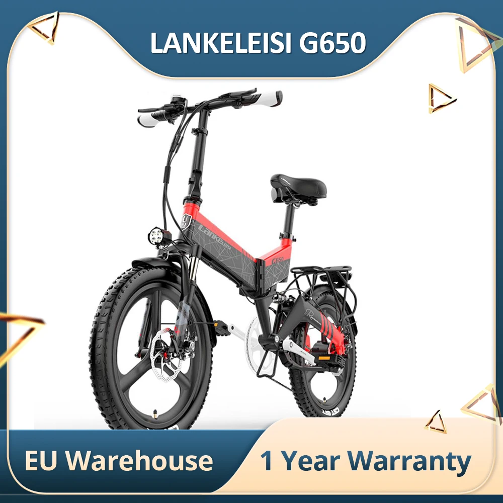 LANKELEISI bicicleta eléctrica plegable G650, Motor de 400W, batería de ...