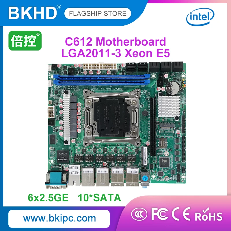 BKHD-C612-LGA2011-Industrial-Motherboard-for-NAS-Router-Server-ITX-6x2-5GbE-i226-10xSATA-Support ...