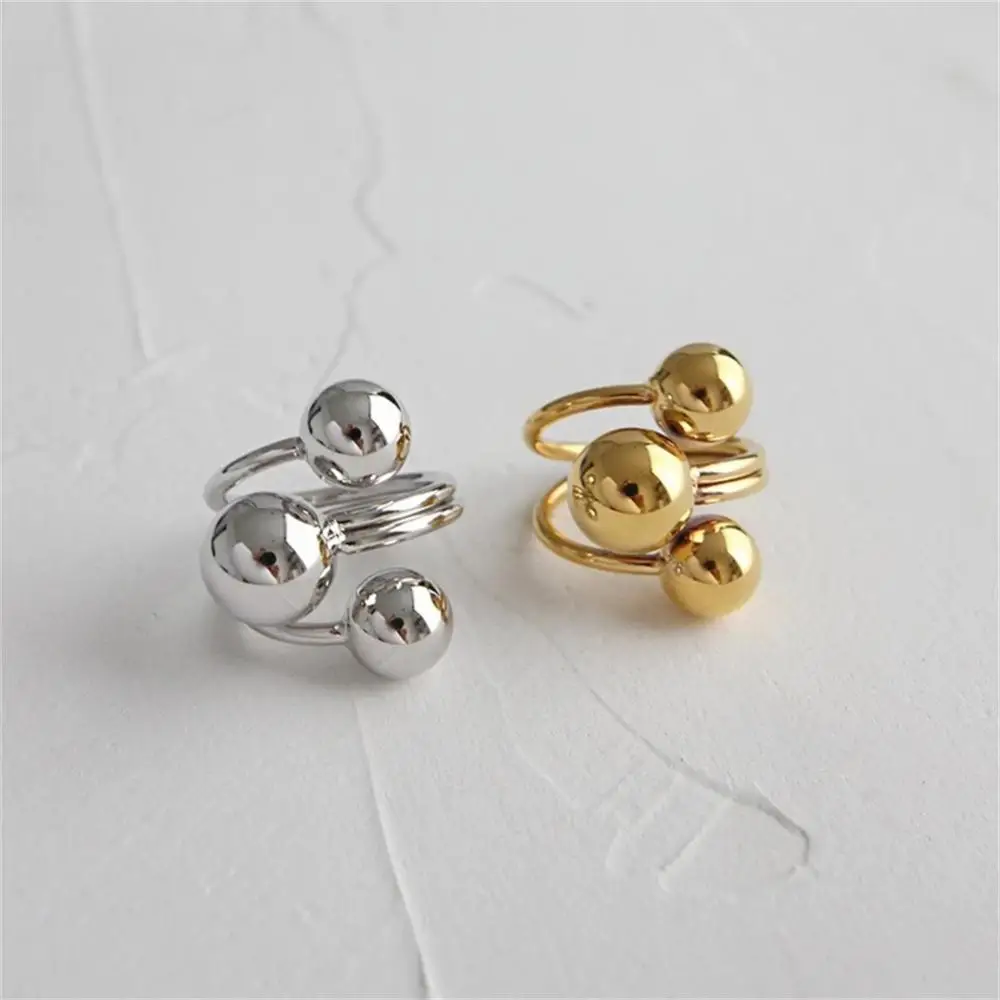 Exaggerated-Metal-Ball-Rings-For-Women-Punk-Girl-Geometric-Beaded ...
