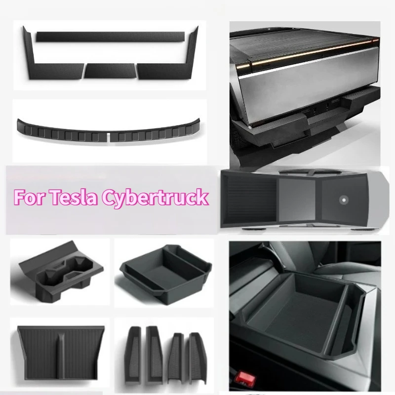 For Tesla Cybertruck 2024 2025 Car Storage Box Center Console Armrest ...