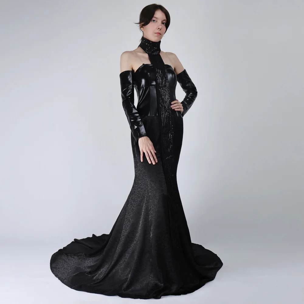 Planet cosplay Padme black floor length dress cosplay party cosplay ...