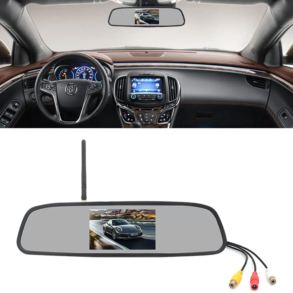 Car-Rear-View-Camera-with-Mirror-Monitor-Analog-Signal-4-3inch-LCD ...