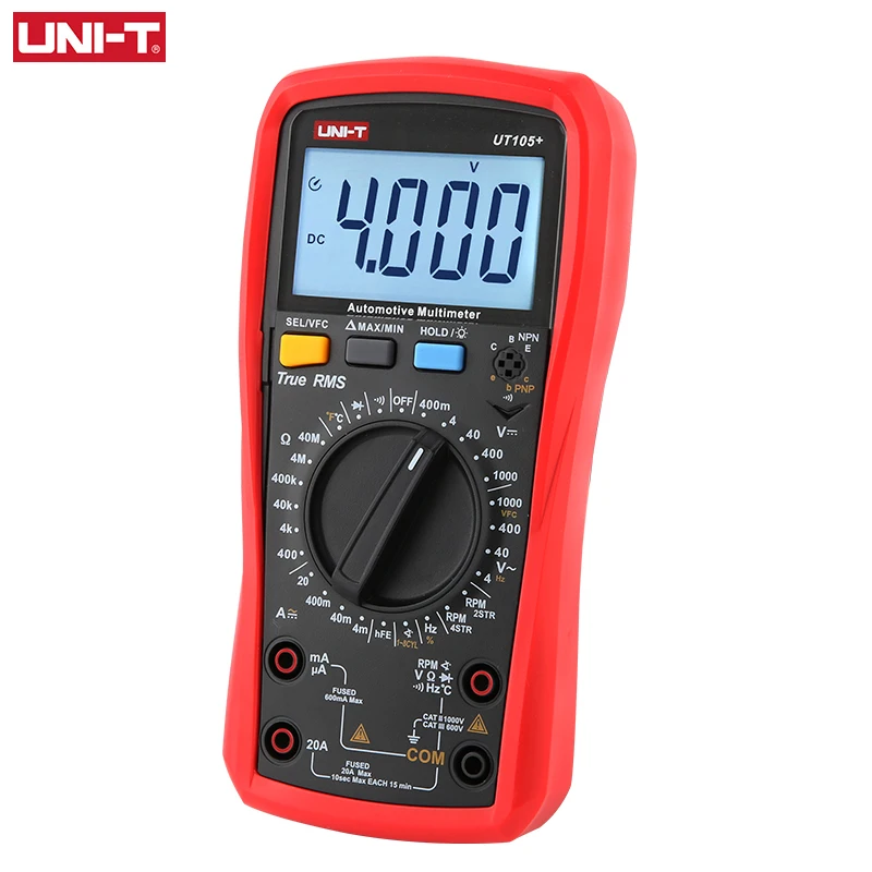 UNI-T Automotive Digital Multimeter UT105+ UT107+ 1000V AC DC Voltmeter ...