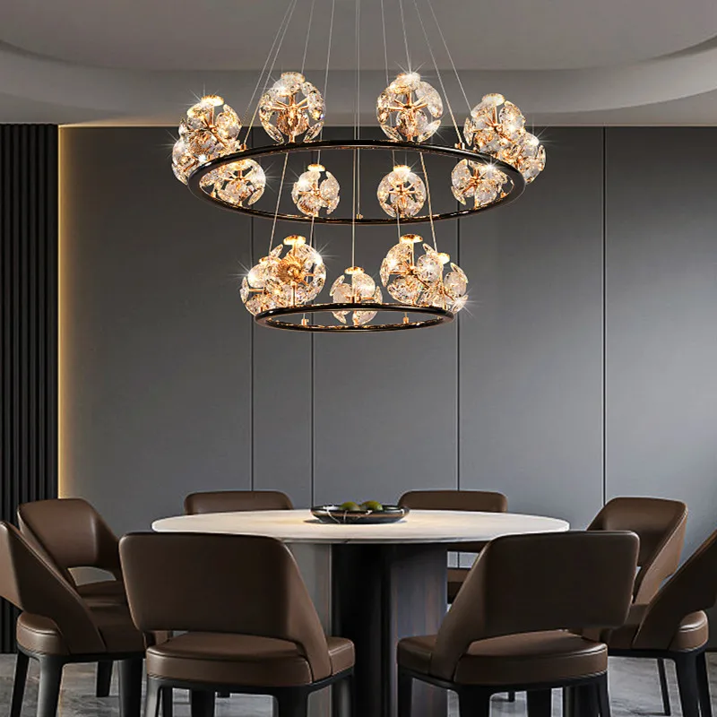 Gold-K9-Crystal-Pendant-Lights-Lustre-LED-redondo-L-mpadas-de-teto-da ...