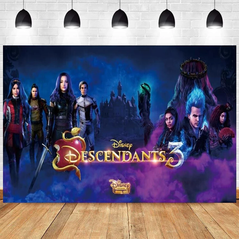Disney-Descendants-Photo-Backdrop-Girls-Happy-Birthday-Party-Princess ...