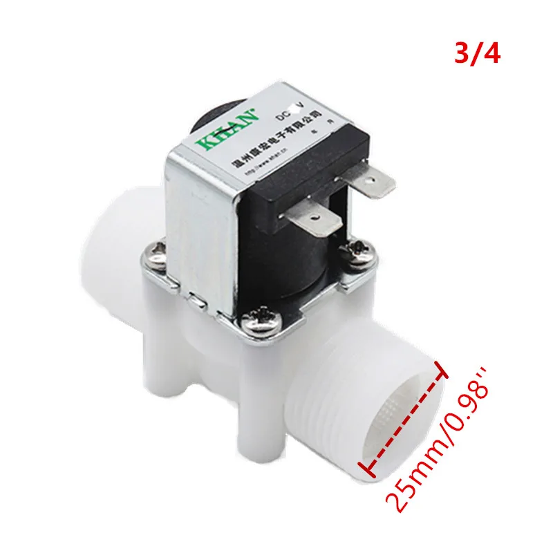 Électrovanne en plastique 3/4 pouces, 12V 24V 220V PP N/C, distributeur ...