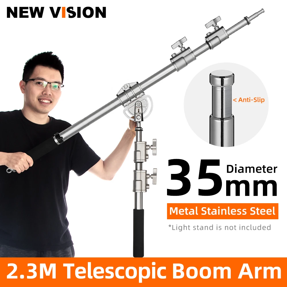 Stainless Steel Mf-01 94-232cm 37"- 91" Studio Photo Telescopic Boom ...
