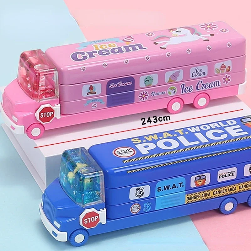 New-Car-Pencil-Box-Waterproof-Large-Capacity-Pencilcase-for-Boys-Metal ...