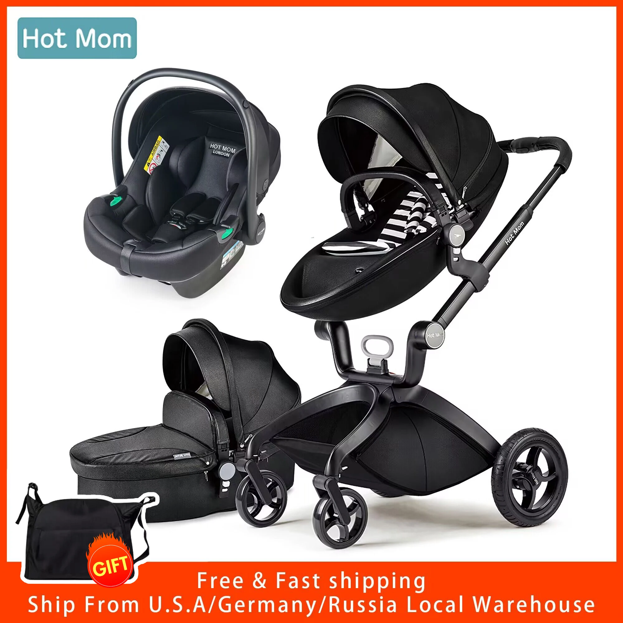 Hot-Mom-3-in-1-Baby-Pushchair-Baby-Stroller-High-Landscape-Stroller-For ...
