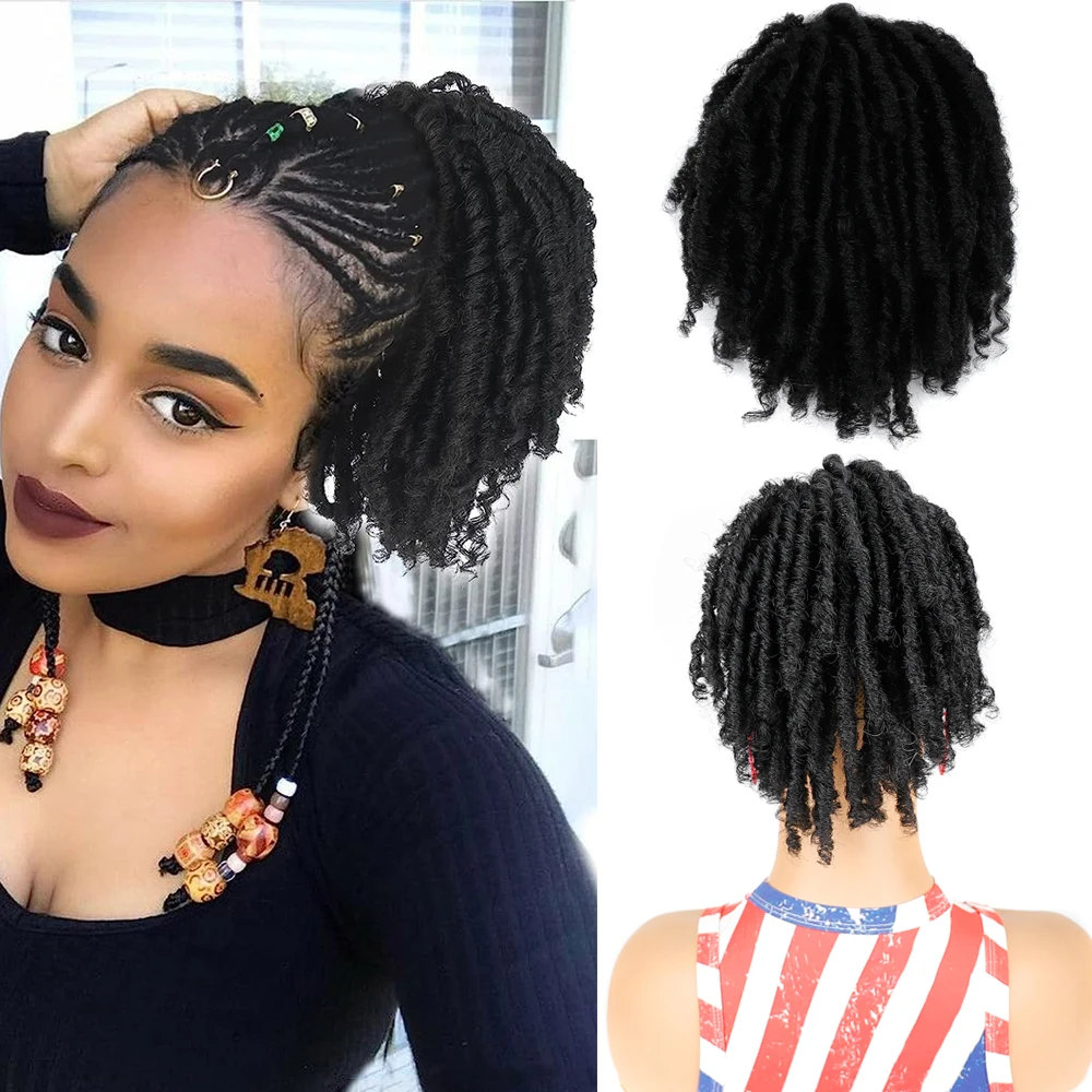 Short-Synthetic-Drawstring-Afro-Puff-Ponytail-Dreadlock-Goddess-Bun ...
