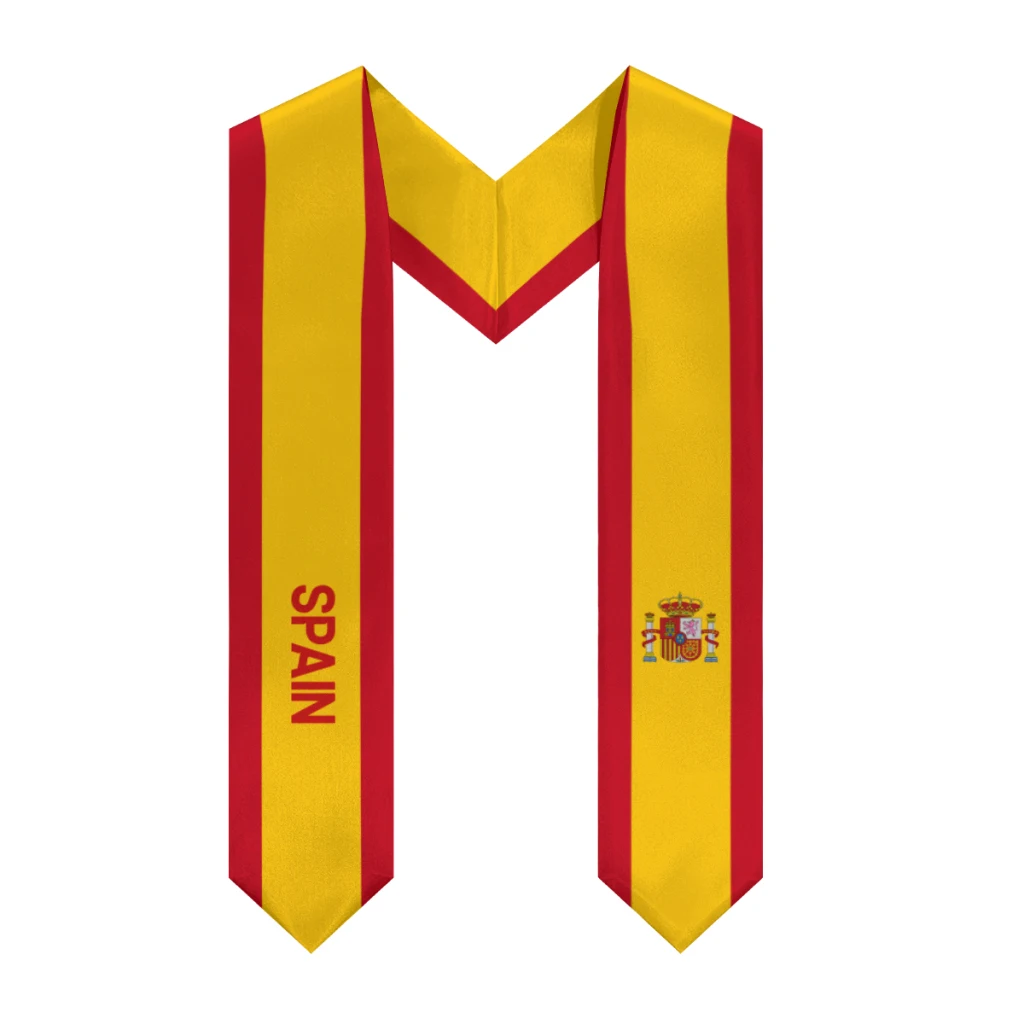 More-design-Graduation-shawl-Spain-United-States-Flag-Stole-Sash-Honor ...
