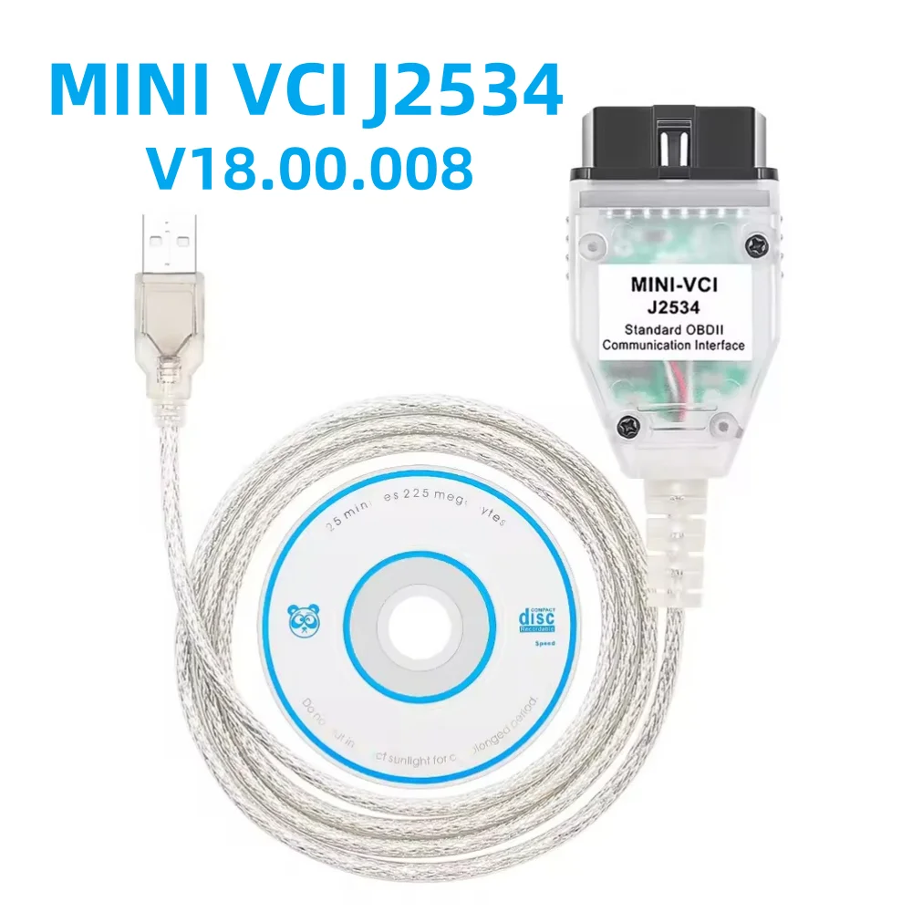 Mini Vci For Toyota J2534 V18.00.008 OBD2 Car Diagnostic Cable FT232RQ ...