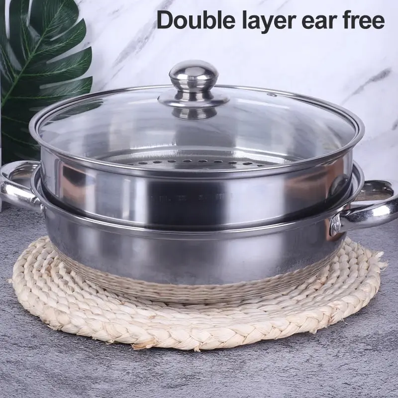 Double-Food-Steamer-Vegetable-Steamer-Dumpling-Steamer-Seafood-Steamer ...