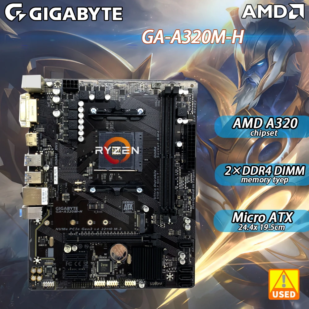 Am4 Motherboard For Ryzen 5600 Ga-a320m-h With Amd A320 Chipset Am4 ...