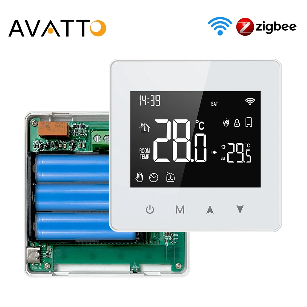 AVATTO-Thermostat-intelligent-Zigequation-r-gulateur-de-temp-rature-batterie-faible-consommation ...