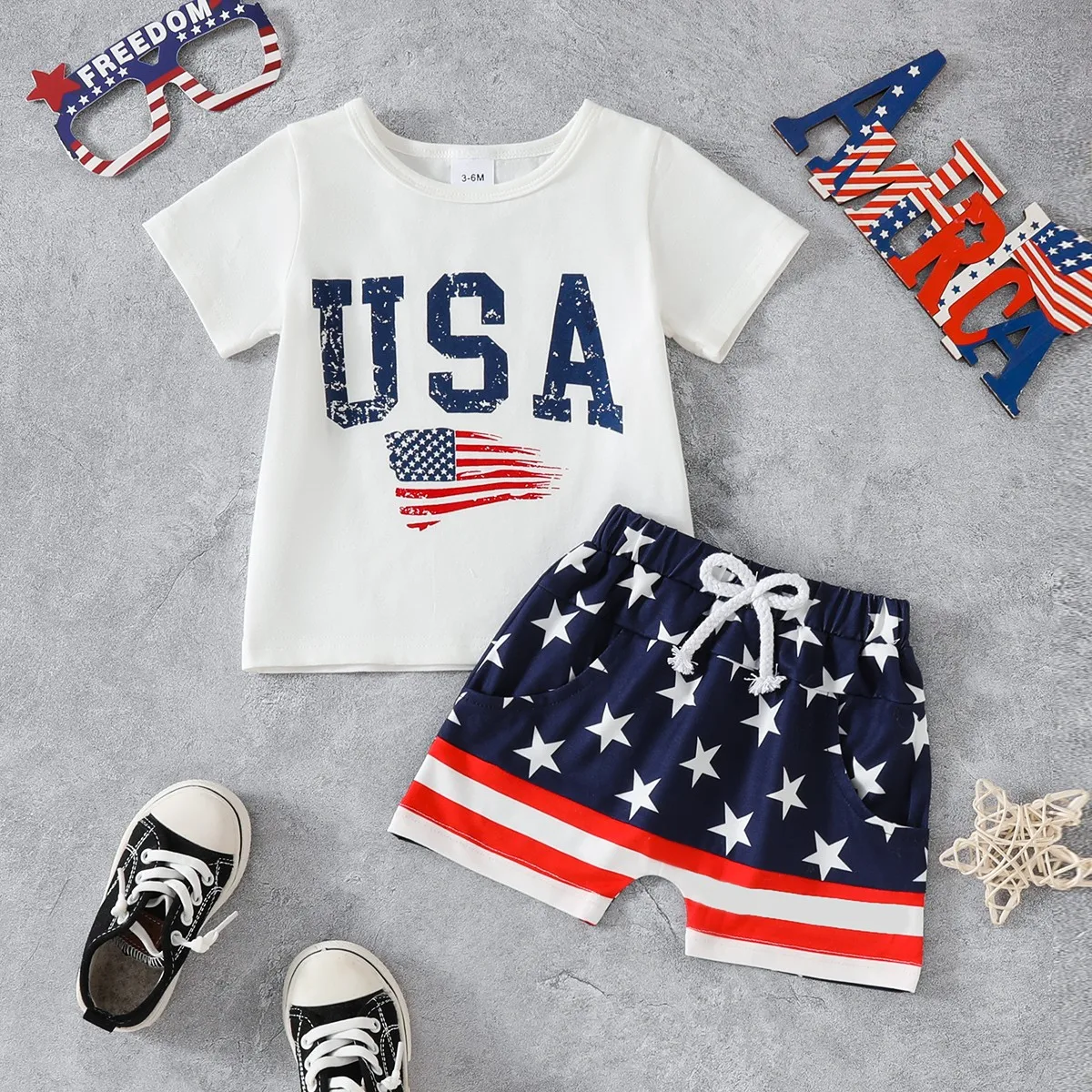 Independence-Day-USA-Flag-Element-Five-pointed-Star-Casual-Tops-and ...