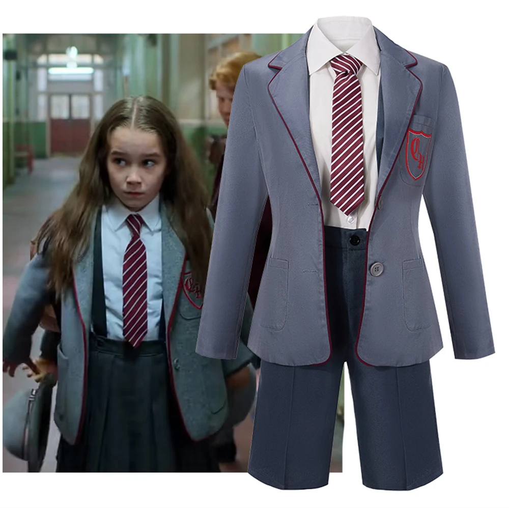 Disfraz de Matilda el musical para niñas, disfraz gris, uniforme ...