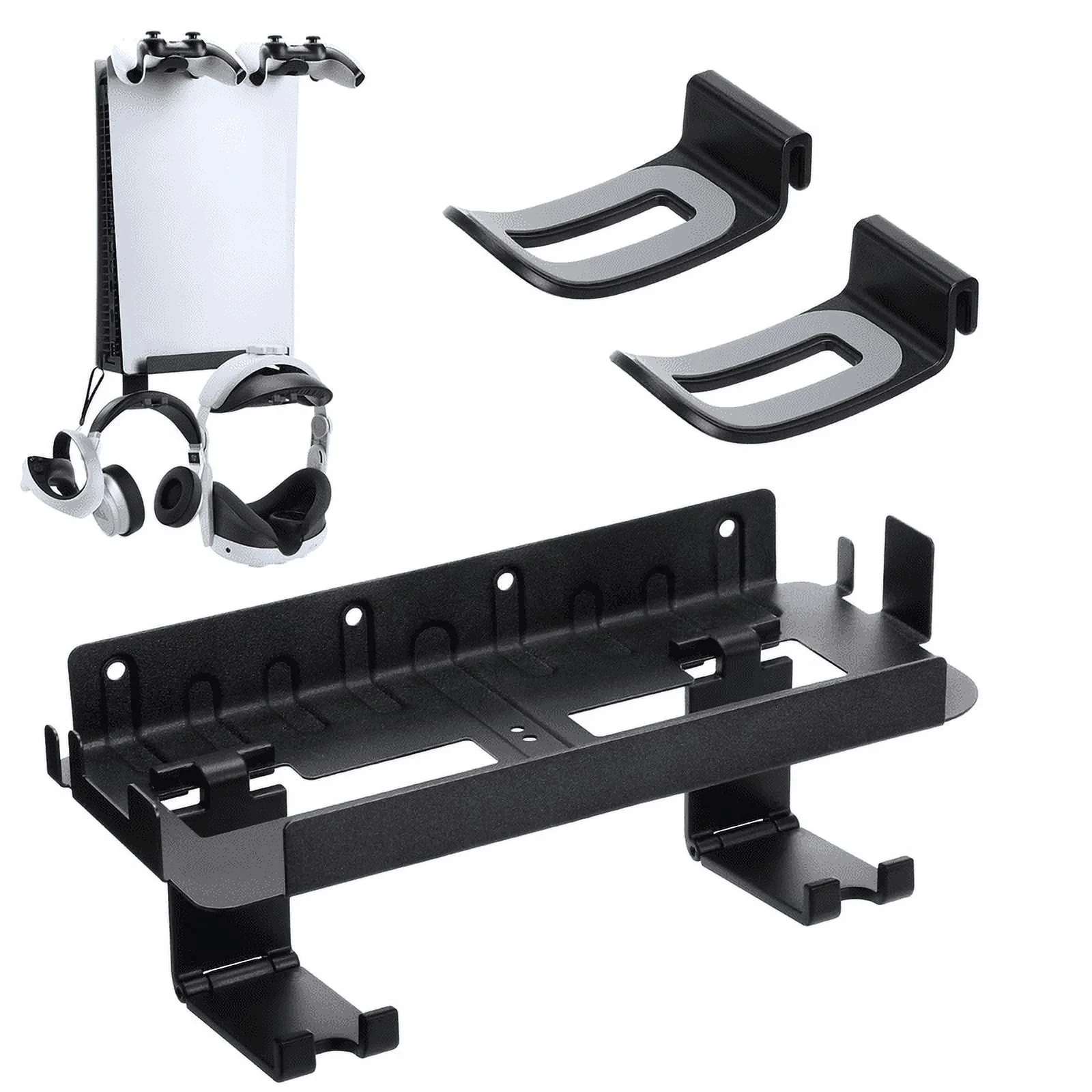 Wall Mount Storage Bracket Set for PS5/PS VR2 w/ Detachable Controller ...
