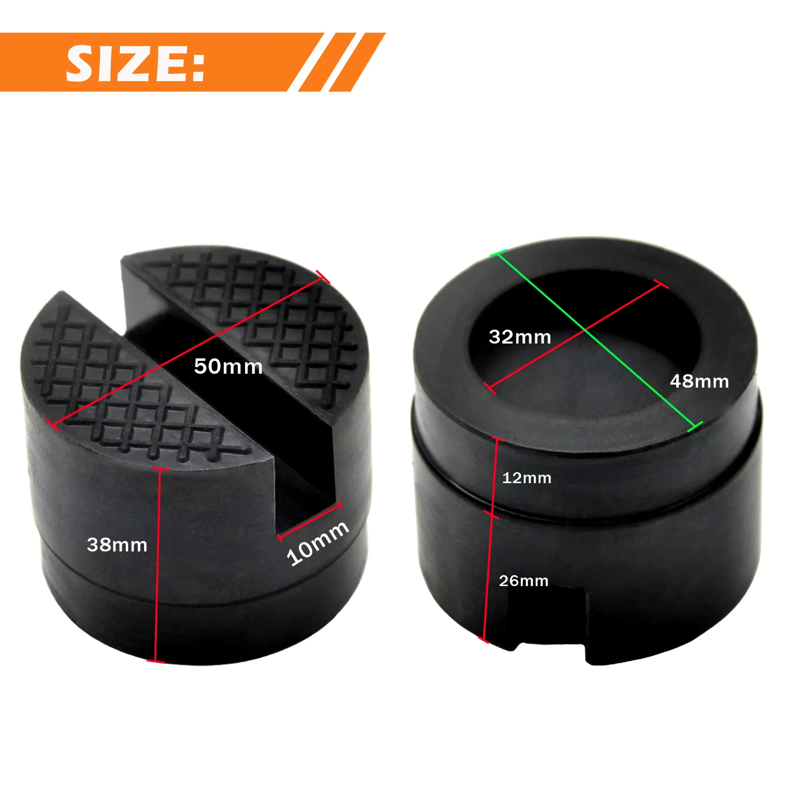 Jack Stand Rubber Disk Universal - 2" Cross Groove Design For Car Frame ...