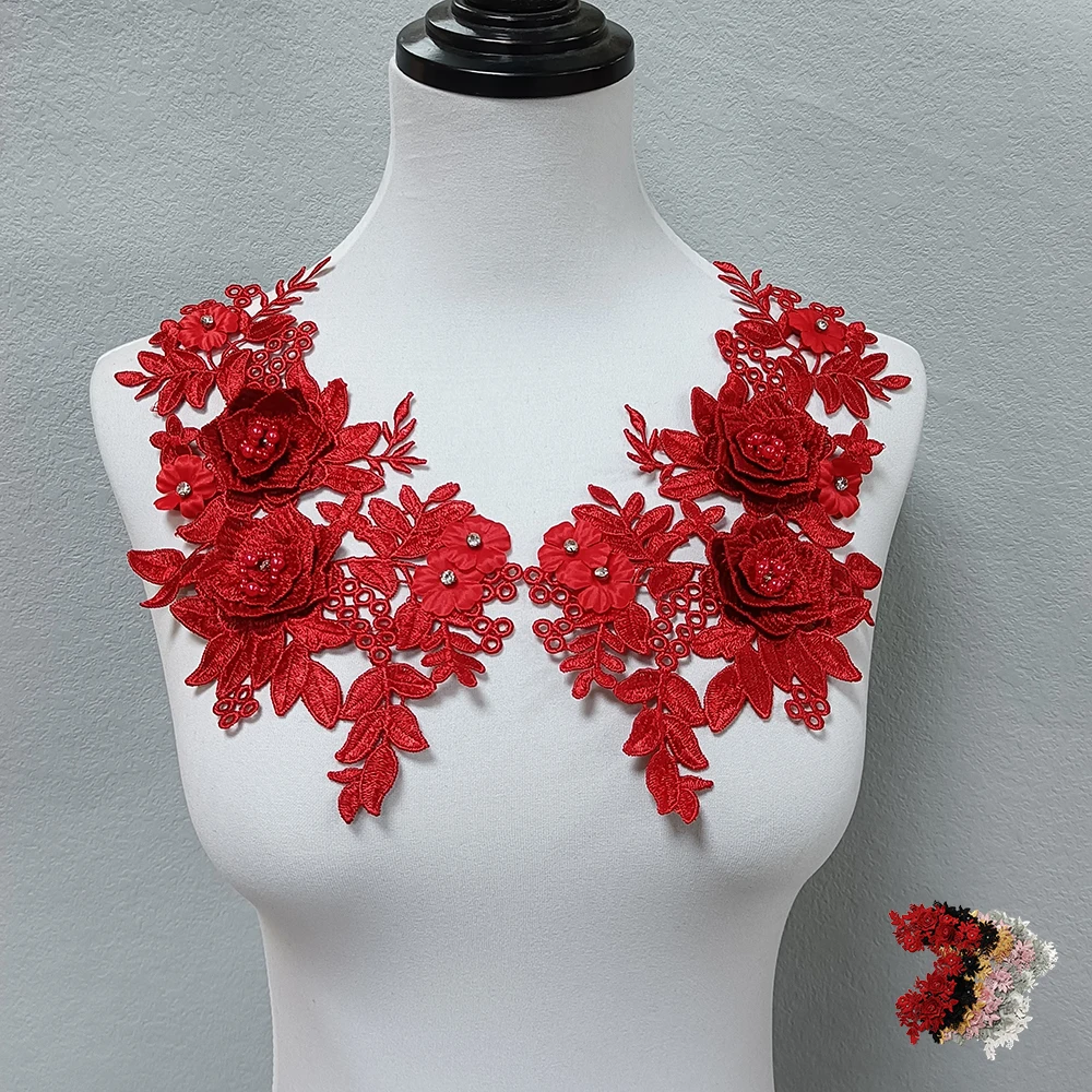 3D-Three-dimensional-Flower-Lace-Fabric-Collar-Embroidery-ABS-Pearl ...