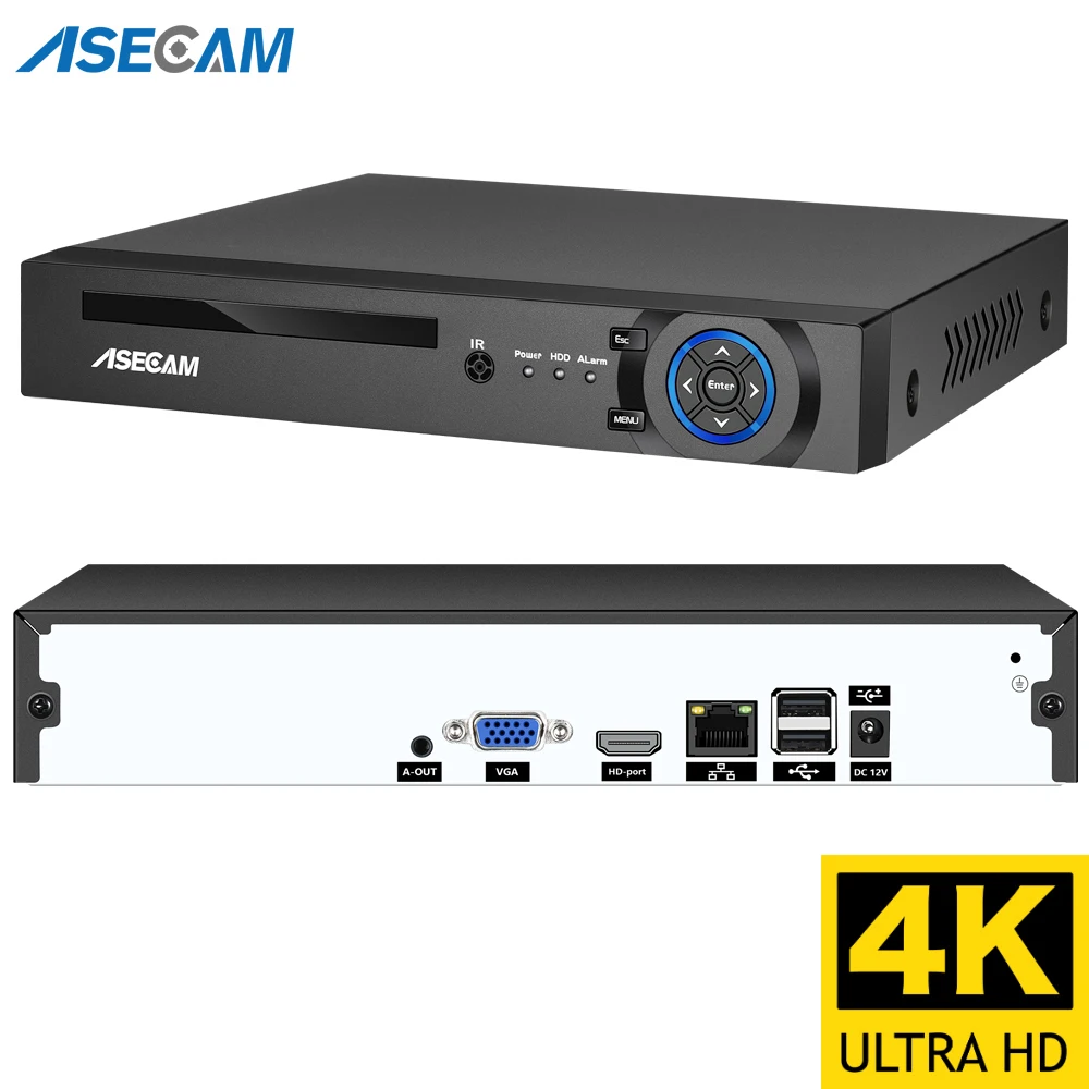 ASECAM 16ch 32ch 4k NVR gravador camera de segurança ai rosto detecção ...