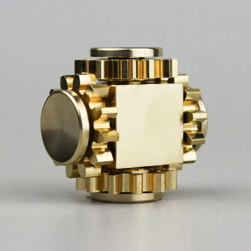 EDC-Pure-Brass-Fidget-Spinner-Toy-Real-Gear-Gyro-Metal-Stress-Hand ...