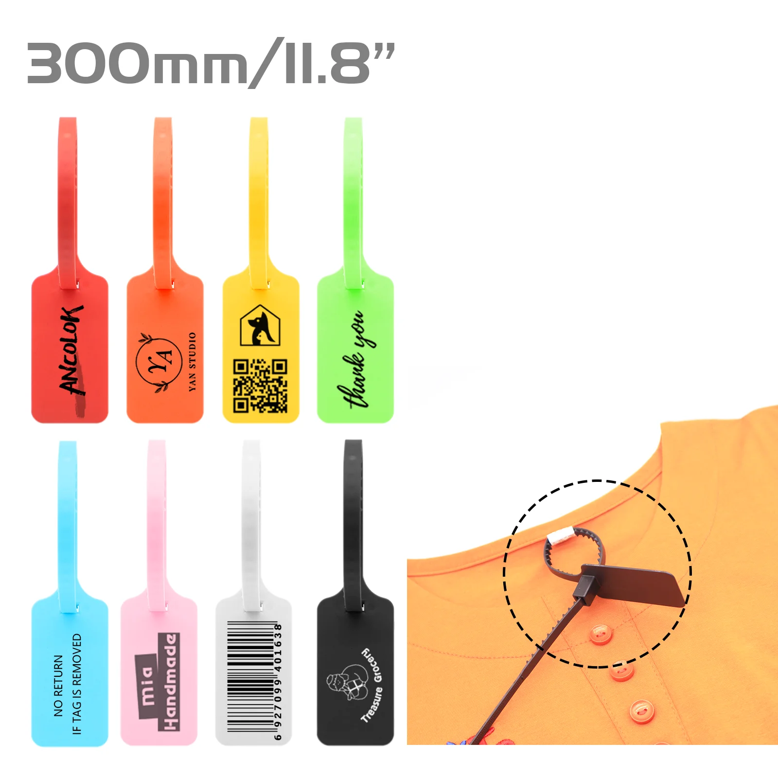 Ancolok-100Pcs-Custom-Brand-Logo-Hang-Tag-Zip-Tie-Safety-of-Clothes ...