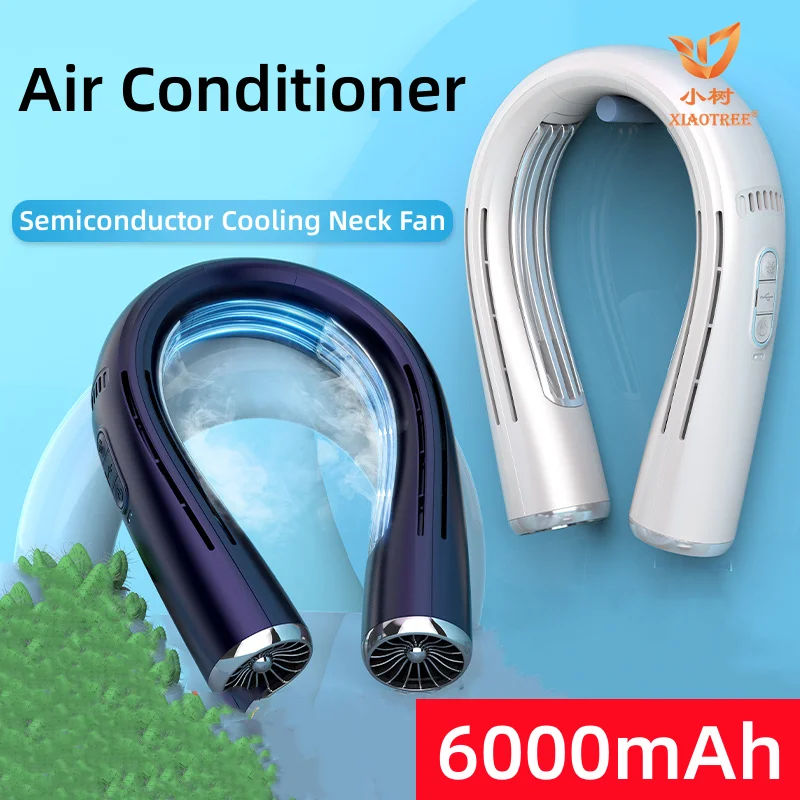Semiconductor Cooling Fan Portable Mini Neck Fan USB Rechargeable ...