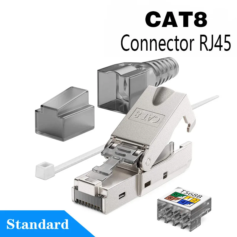 Conectores RJ45 Cat8 Cat7 Cat6A Conector de terminación fácil sin ...