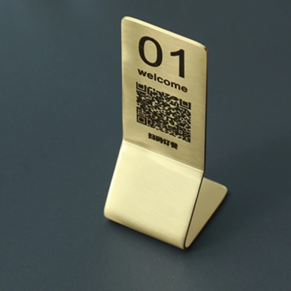 Custom-Printing-Creative-Brass-Restaurant-Meal-Number-Qr-Code-Table ...