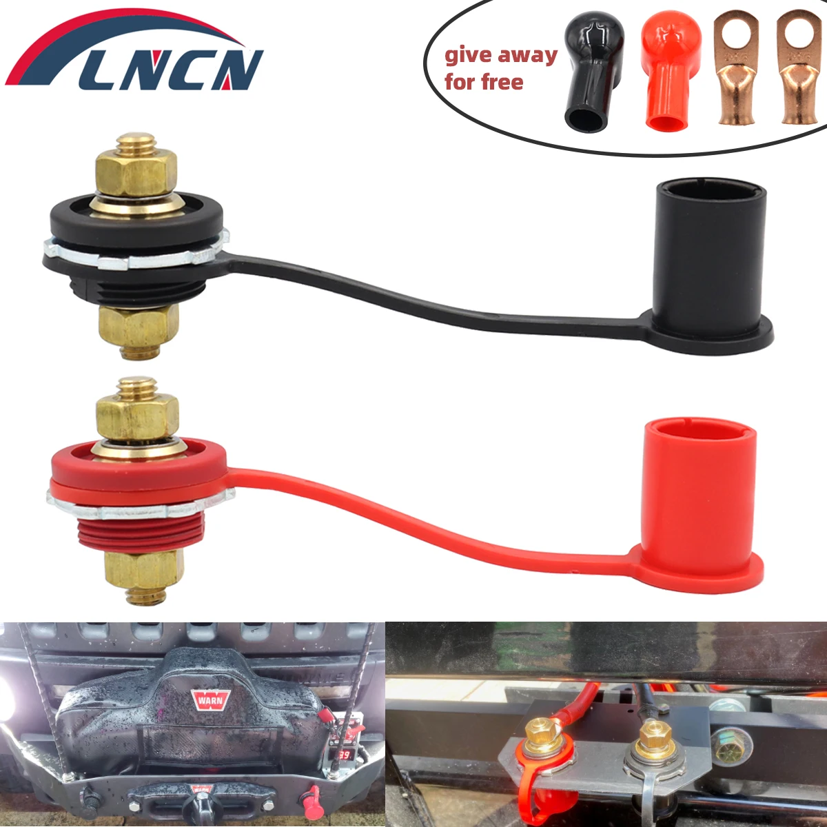 3/8" Stud Premium Remote Battery Power Junction Post Connectors Brass ...