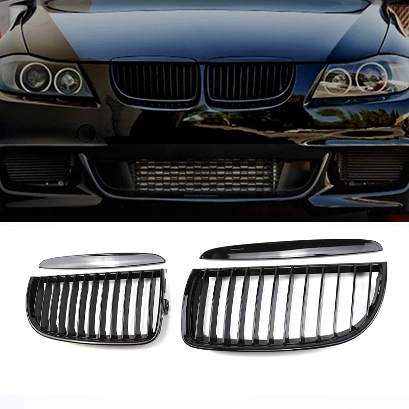 Gloss Black Front Bumper Kidney Grille Grillls Racing Grill For Bmw 3 ...