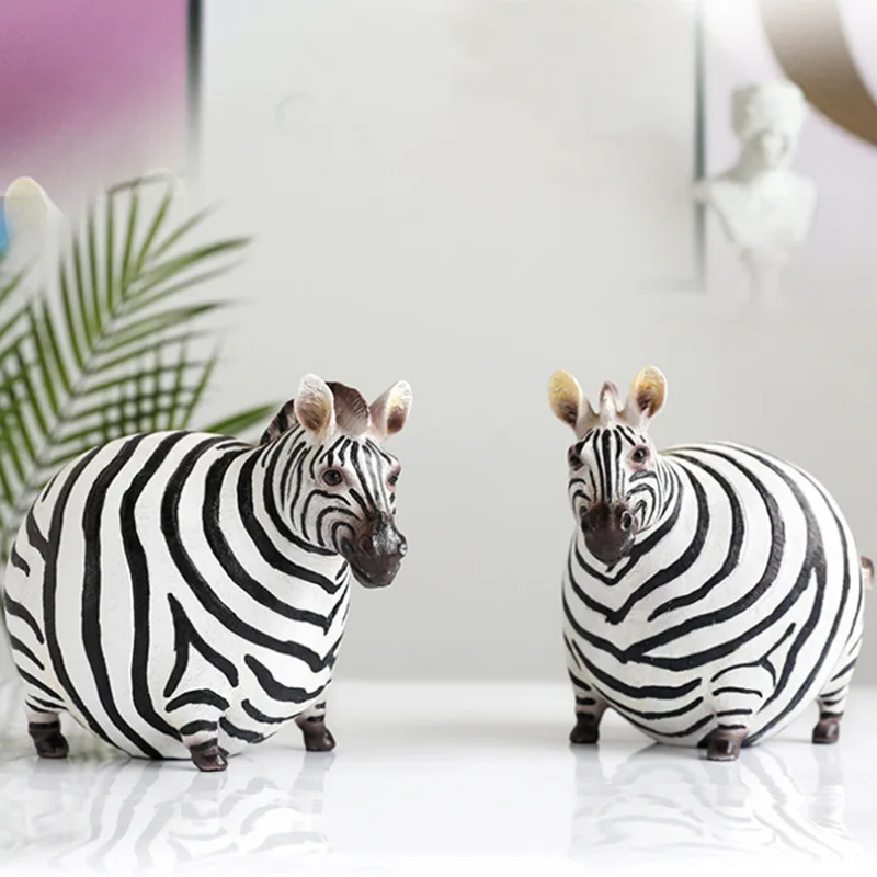 Nordic-Creative-Resin-Cute-Fat-Zebra-Figurine-Animal-Figurine-Sculpture ...
