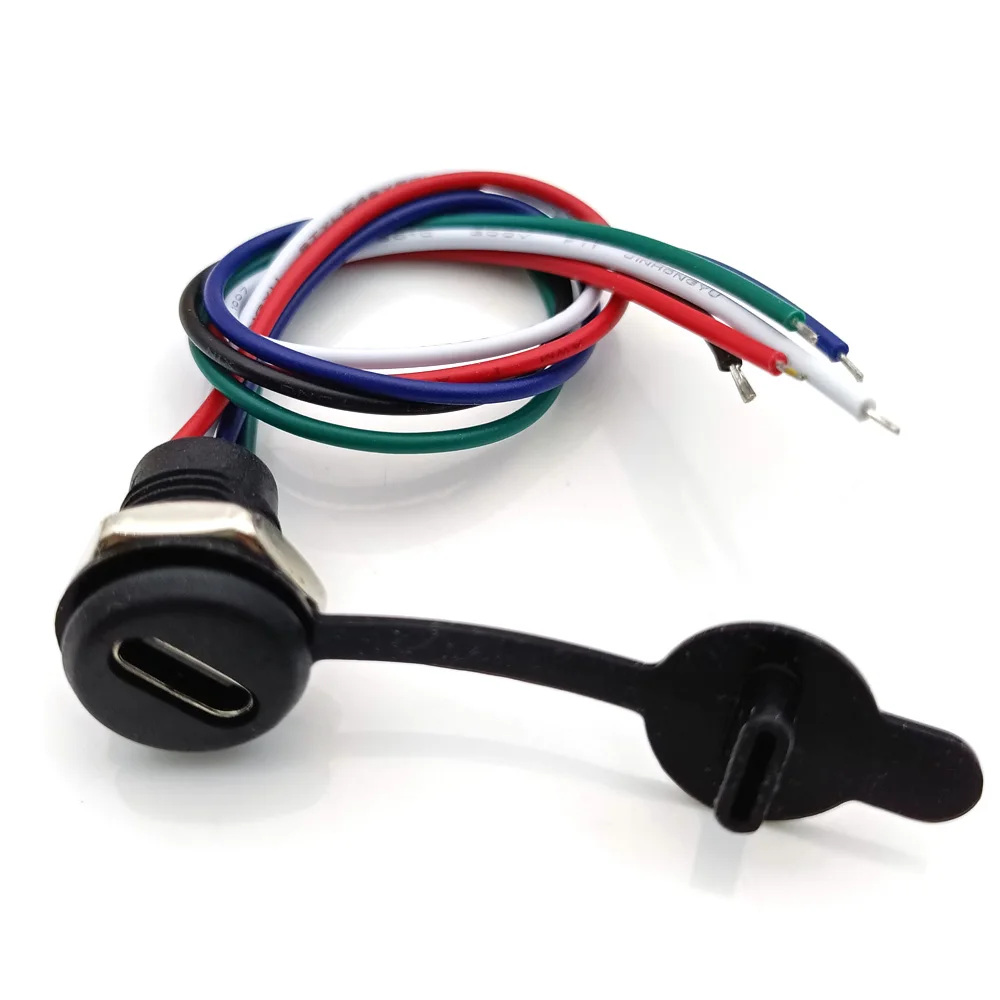 USB-C-2-4-5Pin-High-Current-Charging-Socket-With-PH2-0-Nut-Snap-Lock ...