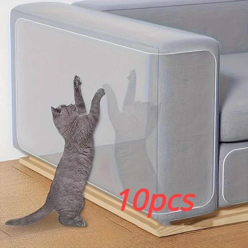10pcs-Cat-Scratch-Guard-Tape-Clear-Double-Sided-Furniture-Protector-For ...