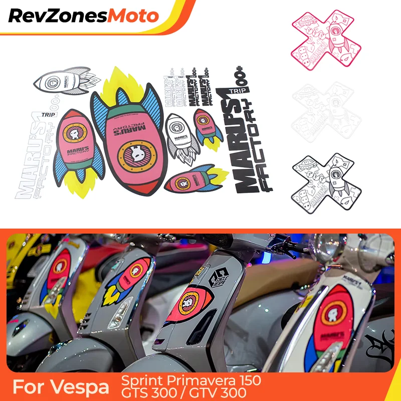 Motorcycle Decals Sticker for Vespa Sprint Primavera 150 GTS GTV 250 ...