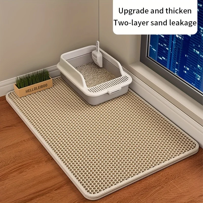 1Pc Large Size Cat Litter Mat-Advanced Honeycomb Double Layer Design ...