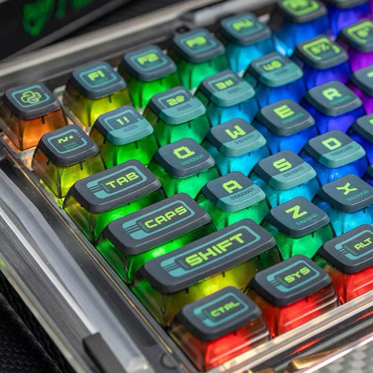 Key-Cap-PBT-Binary-Cyberpunk-Lone-Warrior-Transparent-OEM-117-108-135 ...